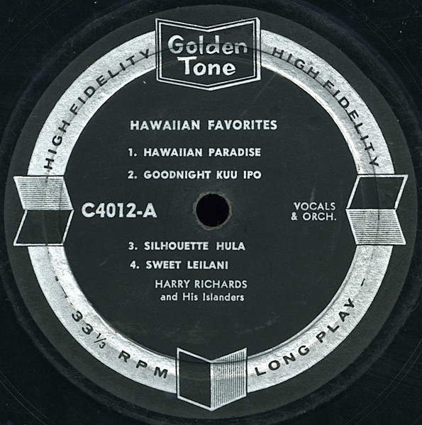 Harry Richards And His Islanders* – Hawaiian Favorites - Exotic Tiki Island