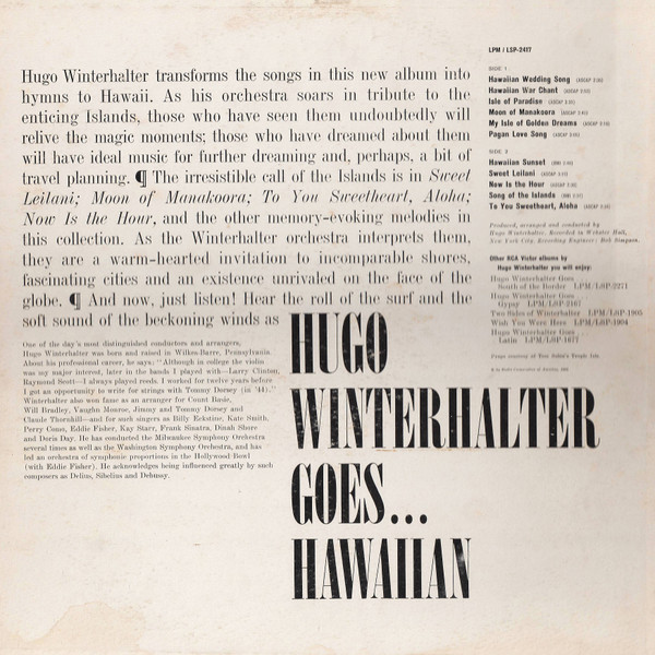 Hugo Winterhalter – Hugo Winterhalter Goes....Hawaiian - Exotic Tiki Island