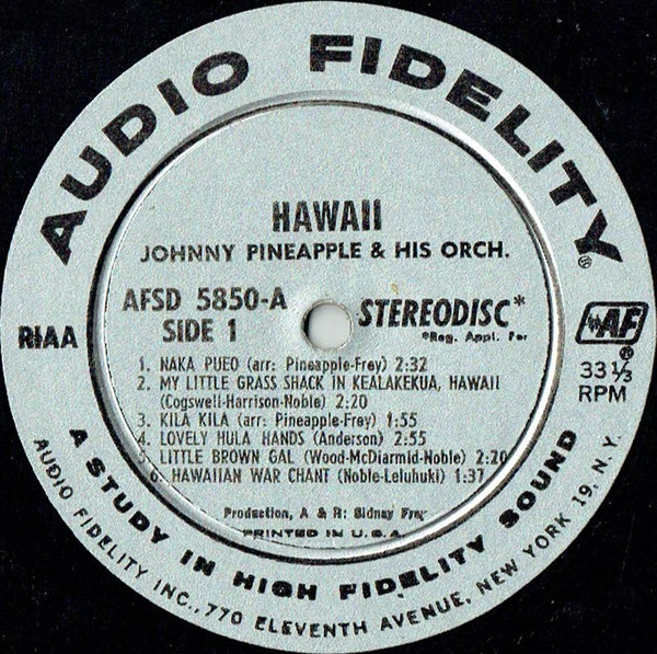Johnny Pineapple And His Islanders – Hawaii - Exotic Tiki Island
