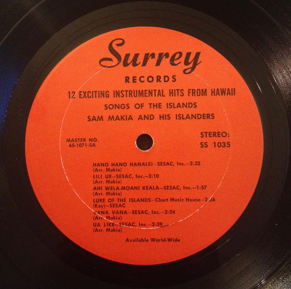 Sam Makia And His Islanders – Songs Of The Islands - 12 Exciting ...