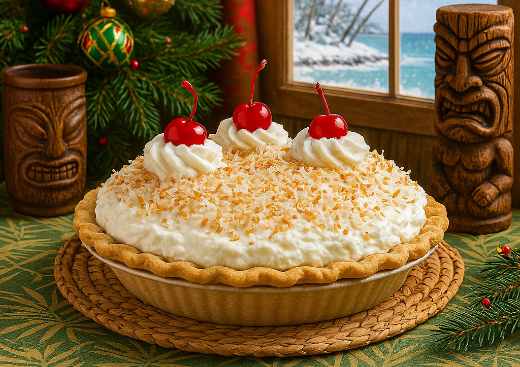 Christmas Coconut Pie Recipe - Exotic Tiki Island